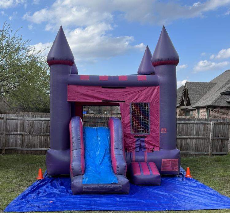 Pink Castle Bounce House with Slide - BounceVille USA